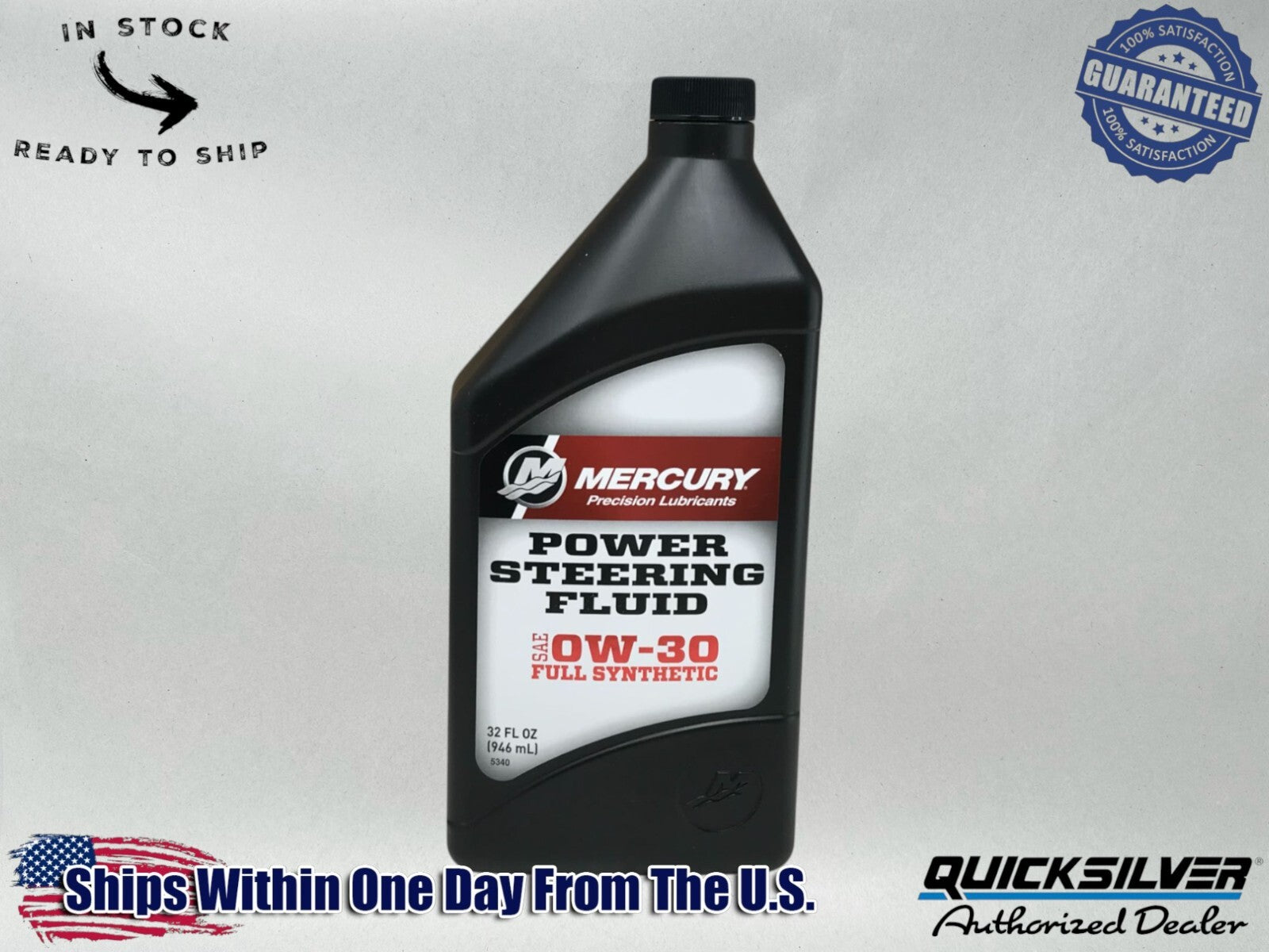 Quicksilver OEM Power Steering Fluid Quart 92-858077K01