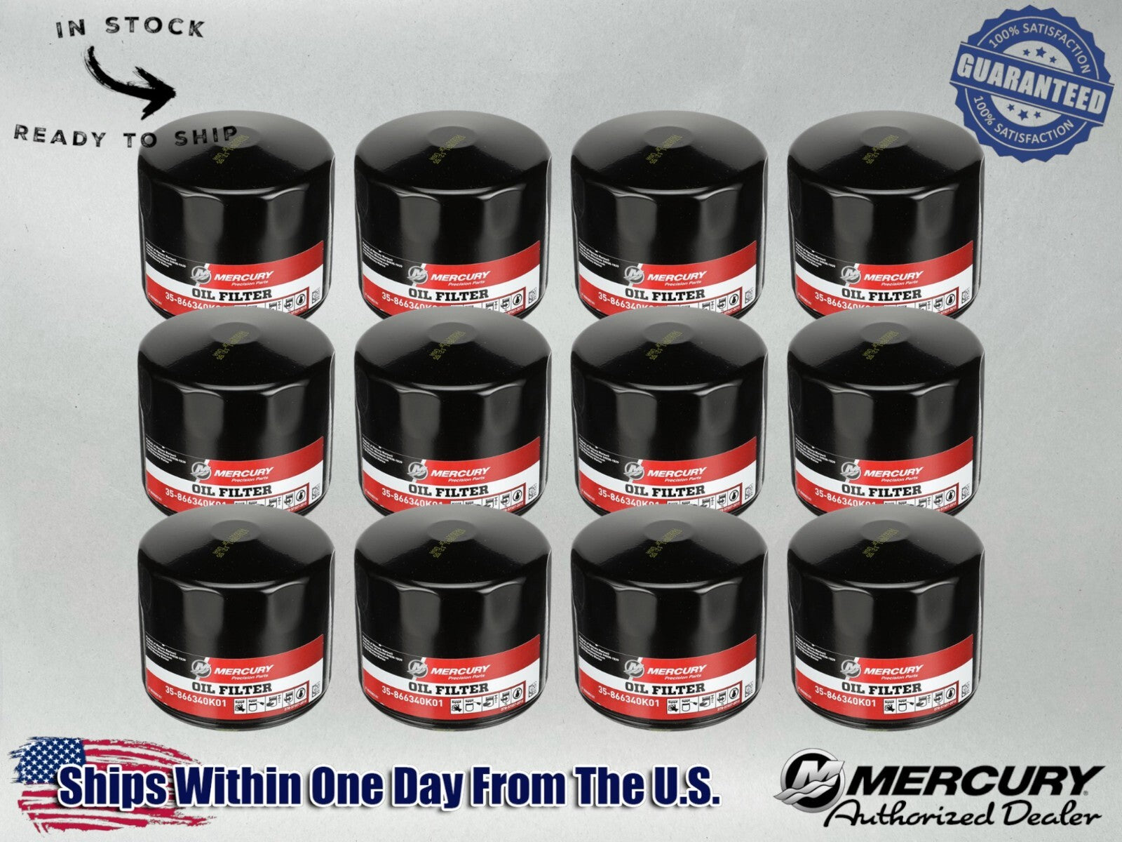 Mercury OEM MerCruiser Oil Filter Sterndrive and IB Engines 866340K01 ...