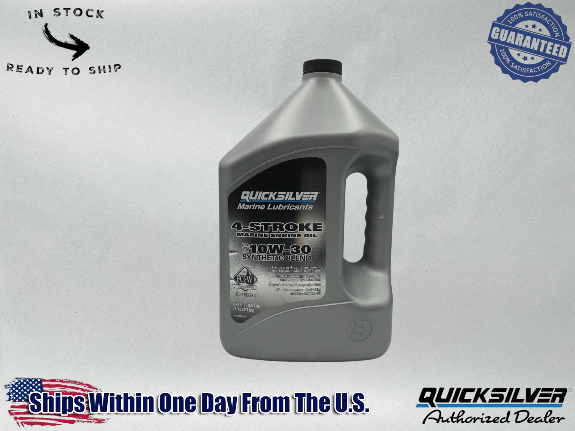 Quicksilver OEM Semi Synthetic 10W30 Marine Oil Gallon 92-8M0142146